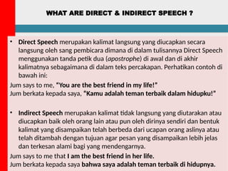 direct and indirect speech kelas XII SMA | PPTX