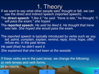 Direct and indirect speech (1) | PPT