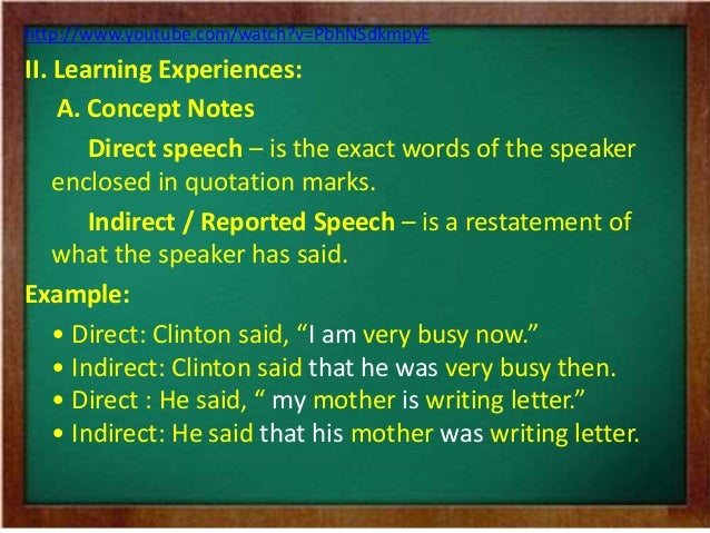 Direct and indirect speech
