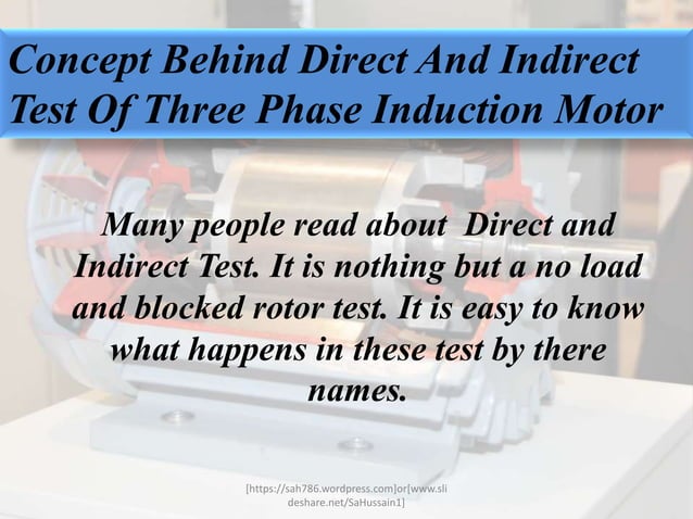 Motor Test (Induction motor) | PPTX