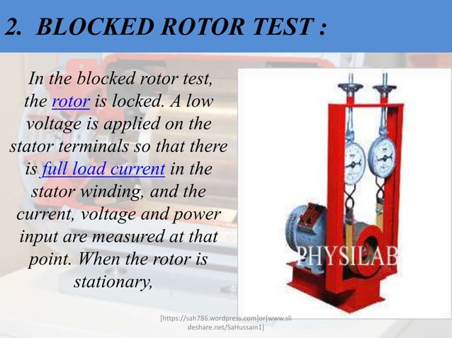 Motor Test (Induction motor) | PPTX