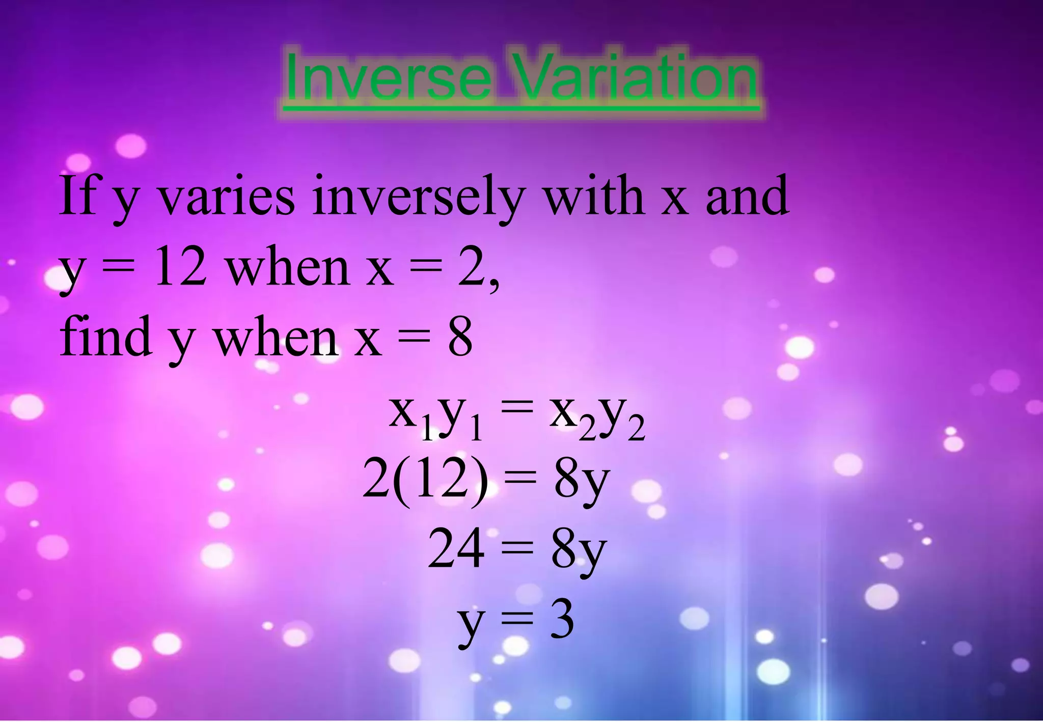 Direct and inverse proportion | PPTX