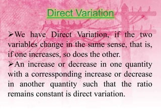 Direct and inverse proportion | PPTX