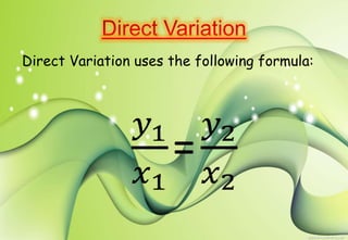 Direct and inverse proportion | PPT