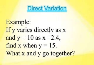 Direct and inverse proportion | PPTX