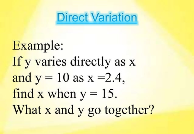 Direct and inverse proportion | PPT