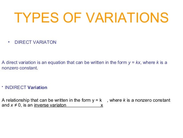 Direct and inverse variation