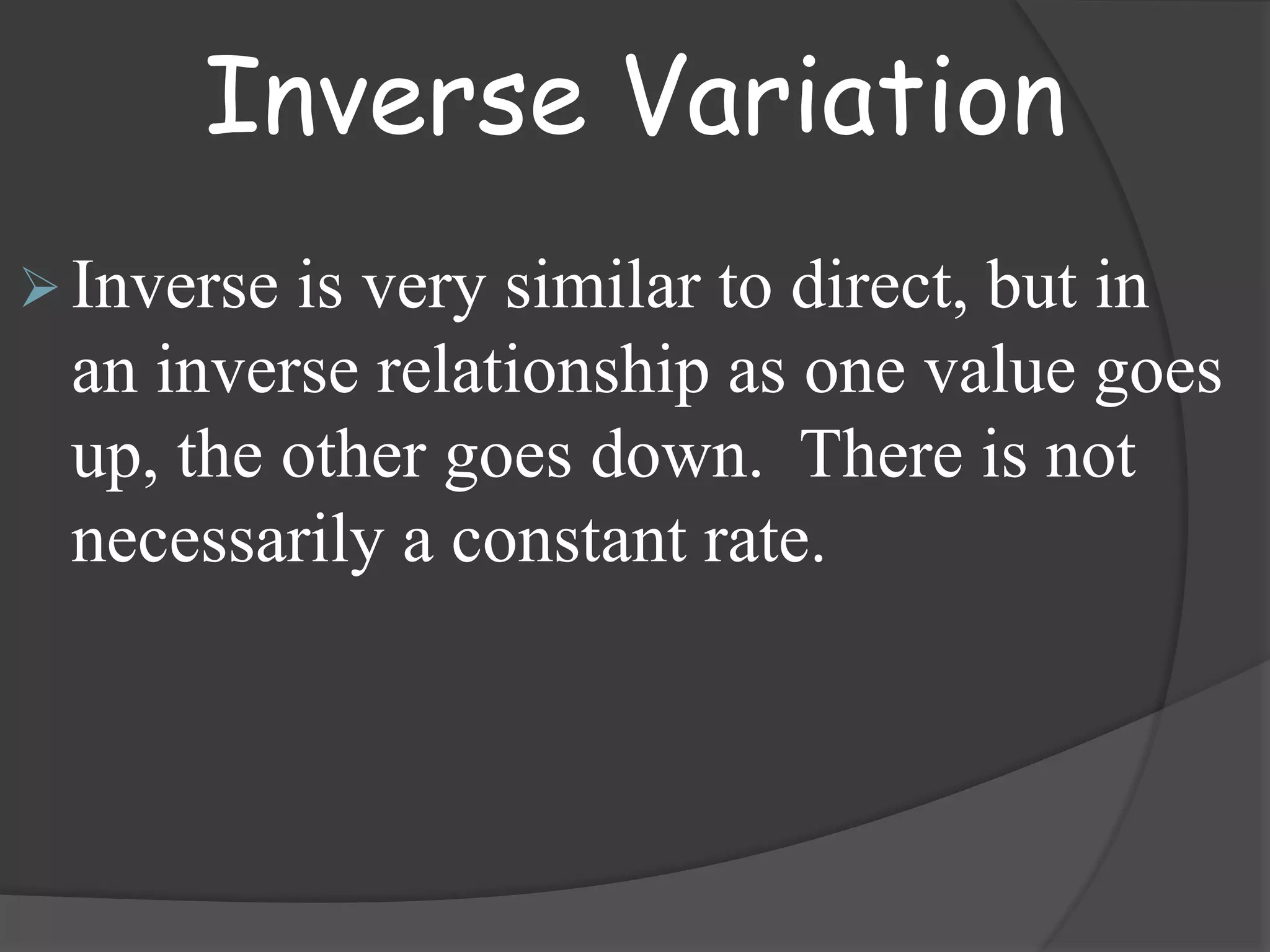 Direct and inverse variation | PPTX