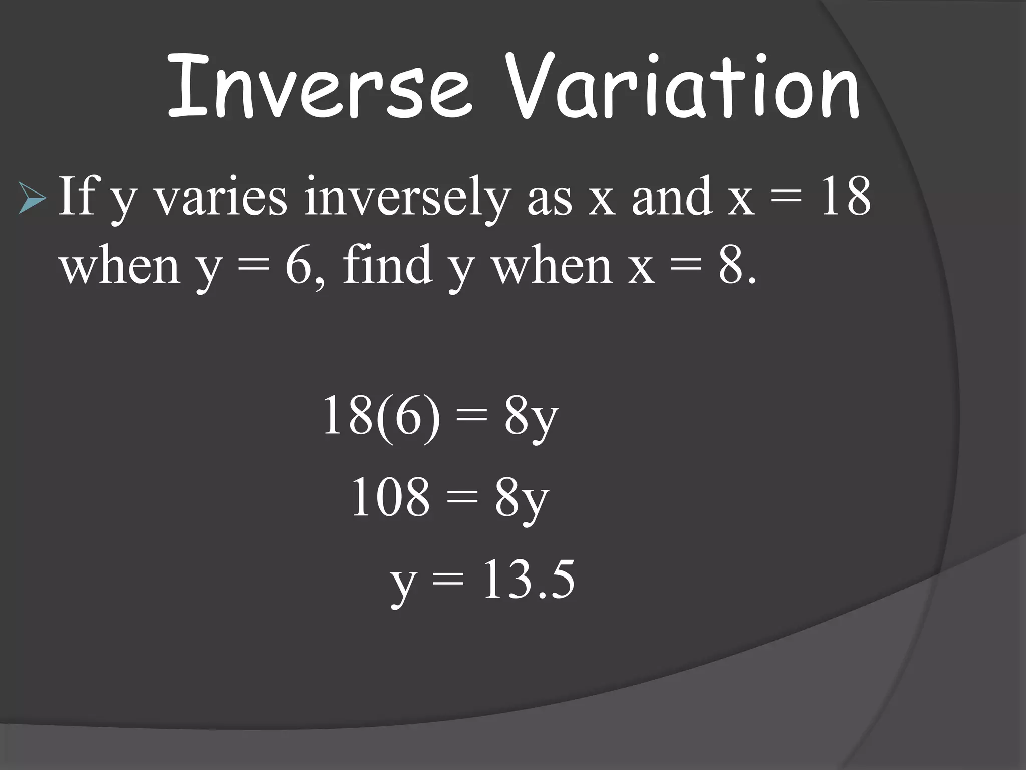 Direct and inverse variation | PPTX