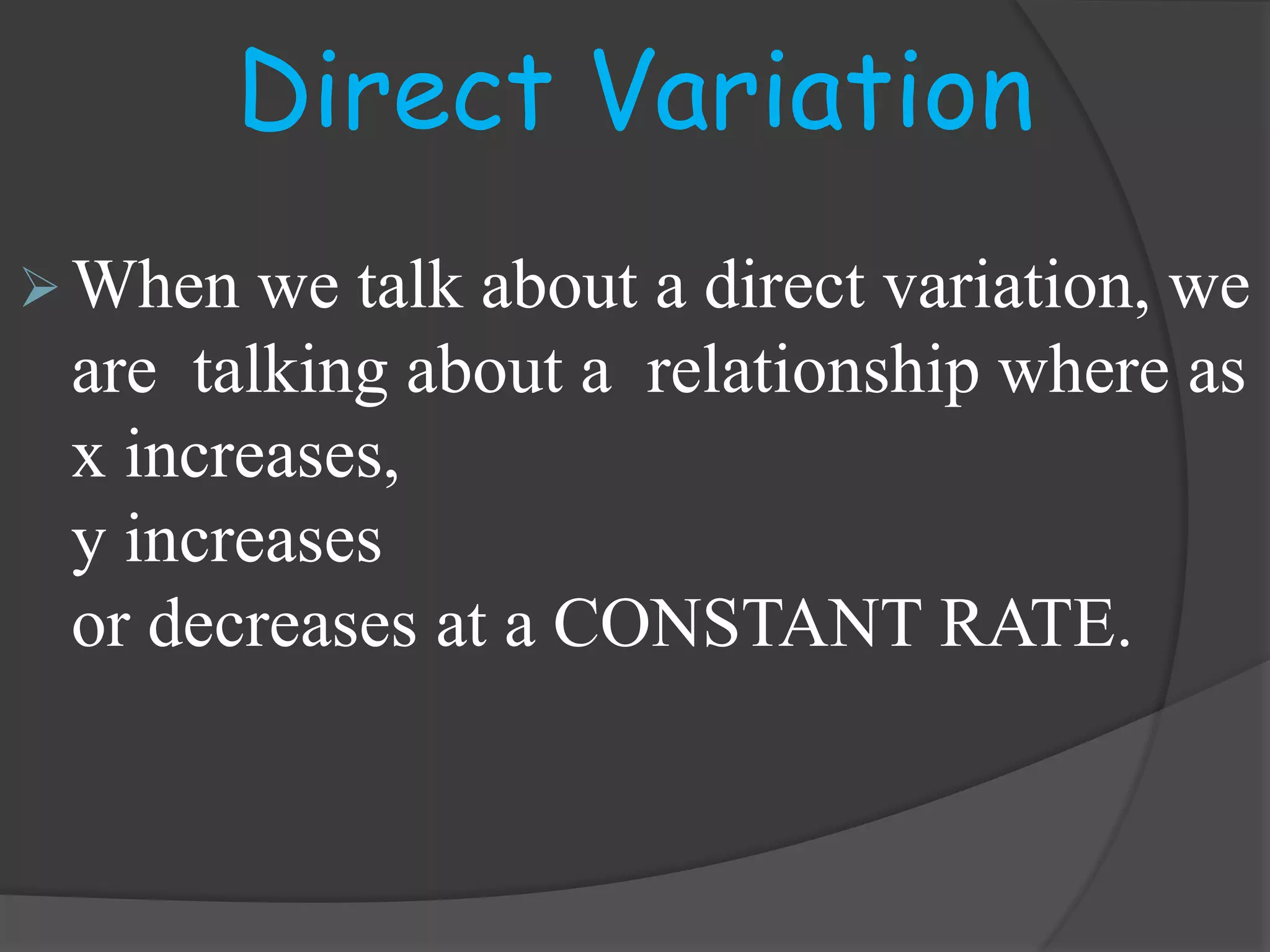 Direct and inverse variation | PPTX