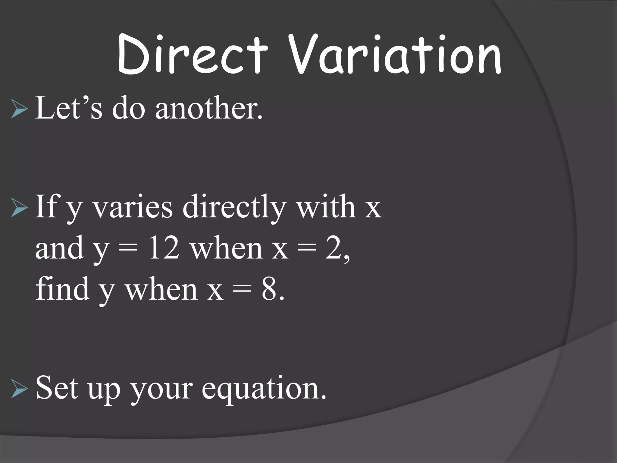 Direct and inverse variation | PPTX