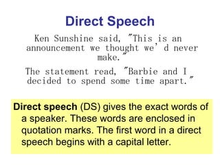 Direct and reported speech | PPT