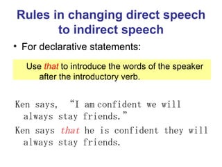 Direct and reported speech | PPT