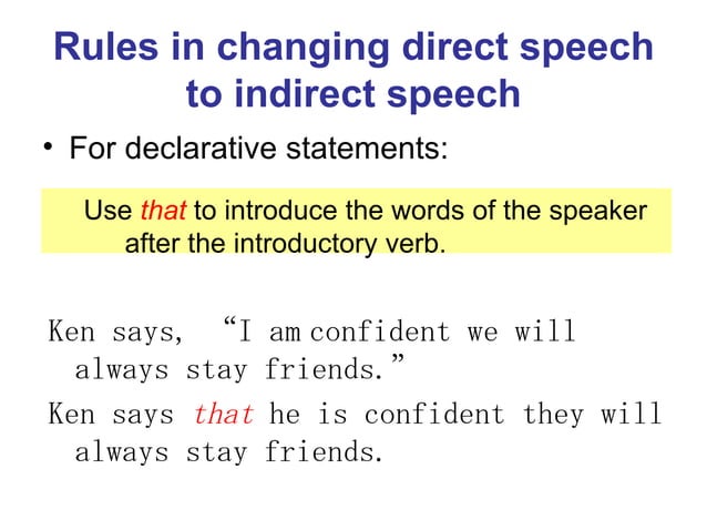 Direct and reported speech | PPT