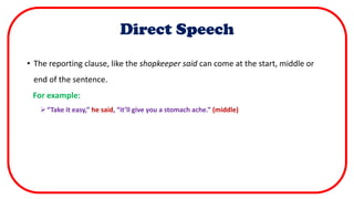Direct and Reported Speech - Note | PPT