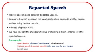 Direct and Reported Speech - Note | PDF