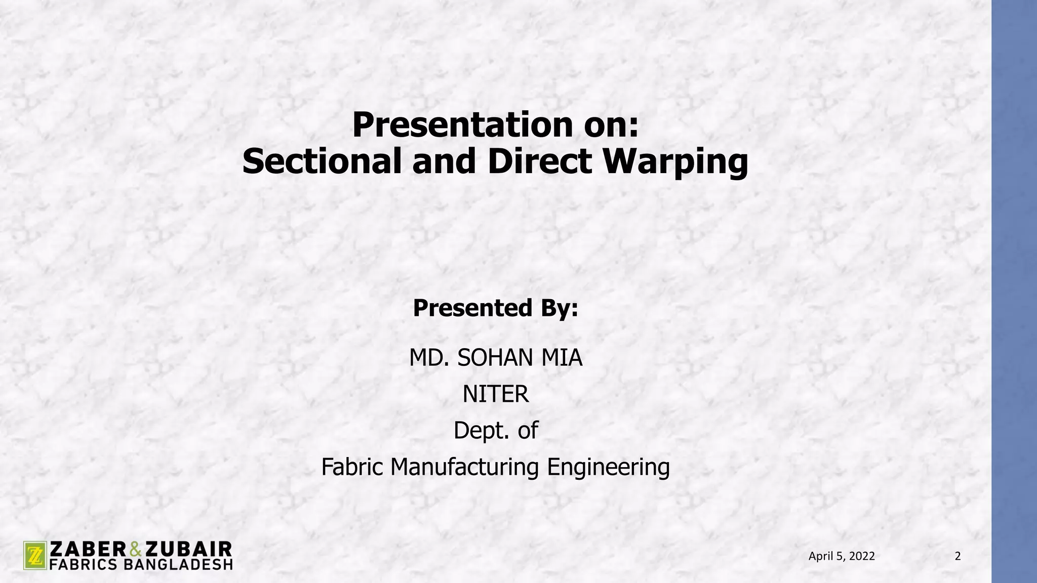 Direct and sectional warping by Sohan | PPTX