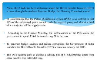 Direct benefit cash transfer | PPTX