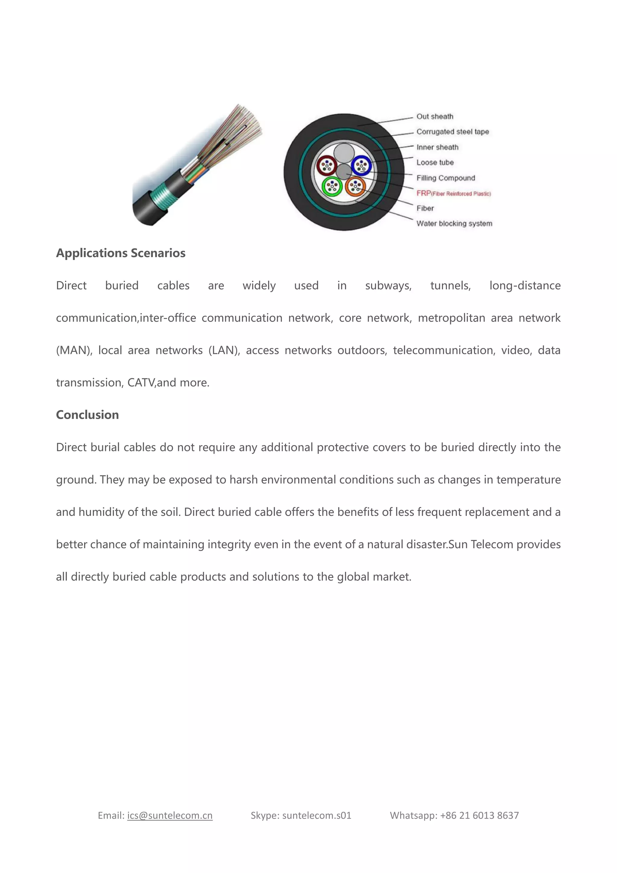 Direct Buried Fiber Optic Cable | PDF