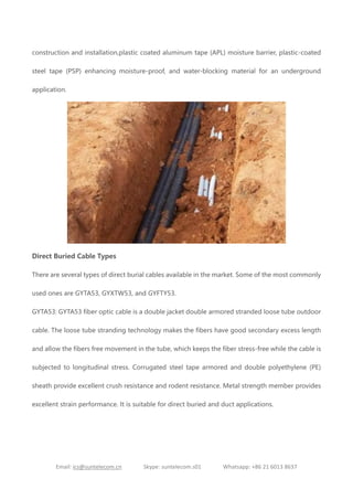 Direct Buried Fiber Optic Cable | PDF