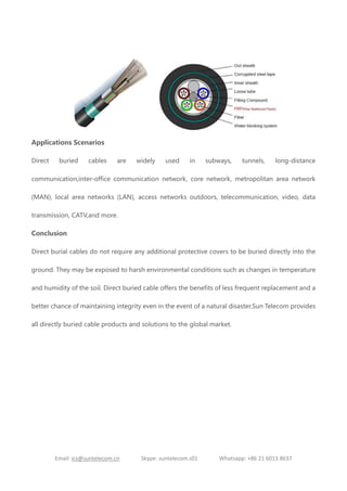 Direct Buried Fiber Optic Cable | PDF