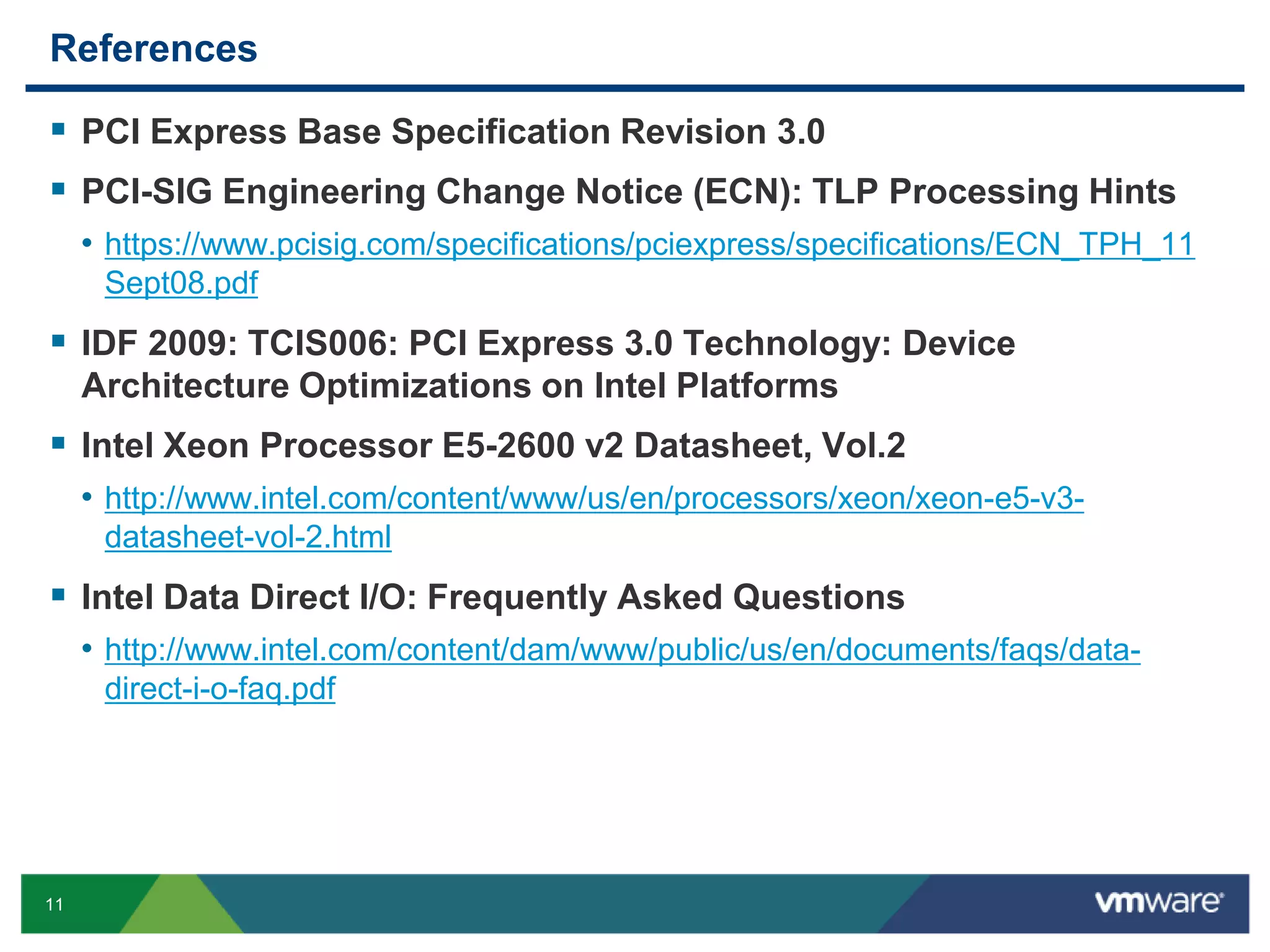 Revisit DCA, PCIe TPH and DDIO | PPTX