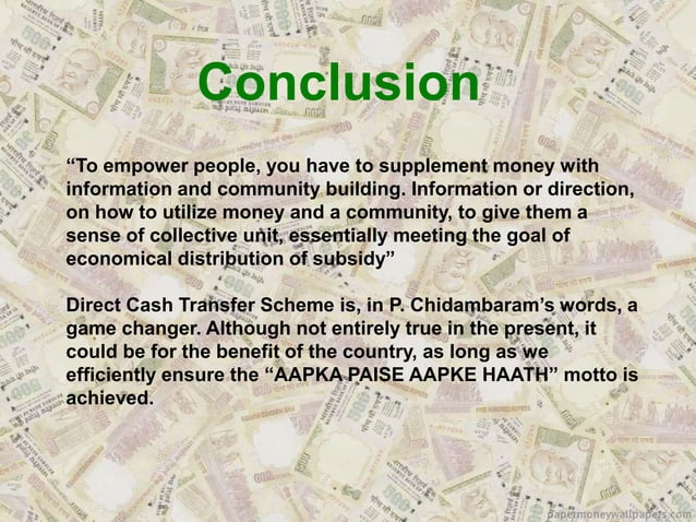 Direct cash transfer scheme | PPTX