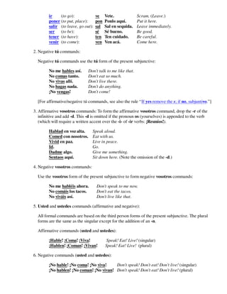 Direct commands in spanish | PDF