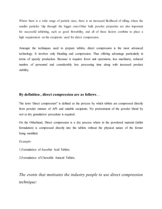 Direct compression method..Mominul Islam | PDF