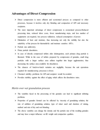 Direct compression method..Mominul Islam | PDF
