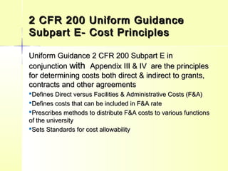 Sponsored Projects Grant Accounting - Direct & Indirect Cost | PPT
