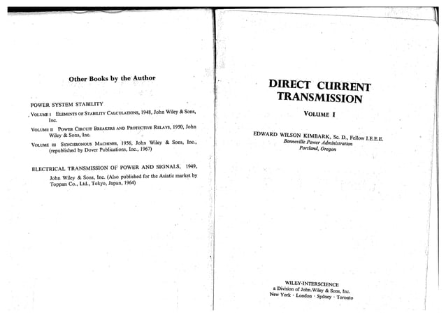 Direct current transmission kimbark | PDF