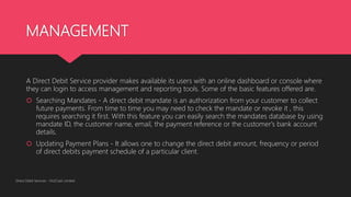 Direct Debit Services | PPTX | Credit Cards | Personal Debt