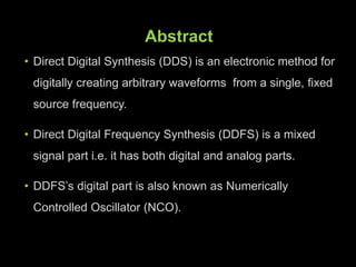 Direct digital frequency synthesizer | PPTX