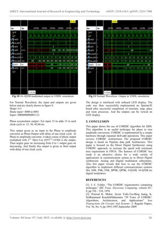 Direct digital synthesis based cordic algorithm a novel approach towards digital modulations ...