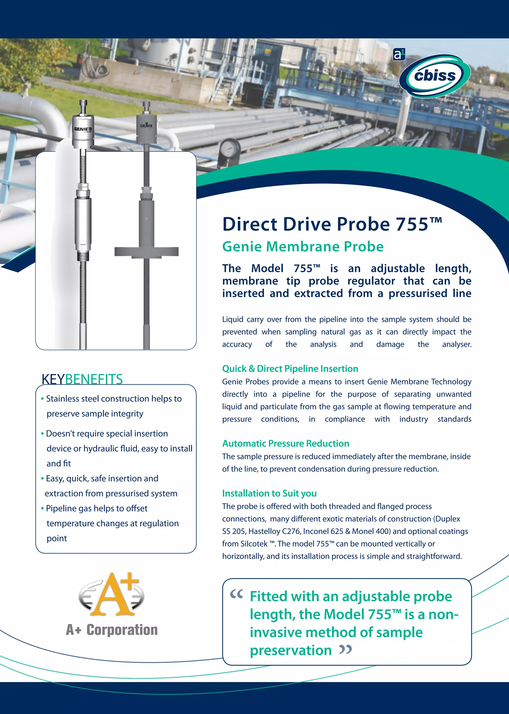 Direct drive probe model 755 datasheet | PDF