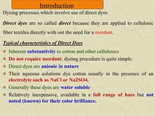Dyeing of cellulosic fibers with direct dyes. | PPTX