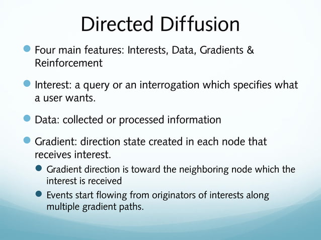 Directed diffusion for wireless sensor networking | PPT | Internet of ...