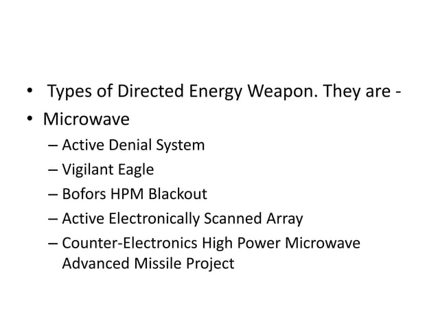 Directed Energy Weapon.pptx | Arms & Ammunition | Sensitive Topics