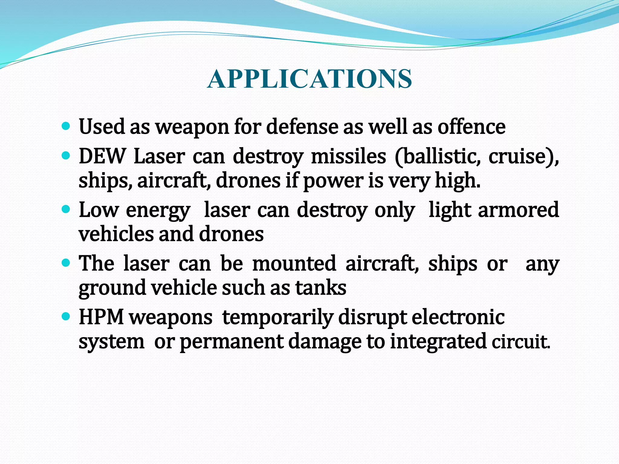 PPT on Directed Energy Weapons | PPTX