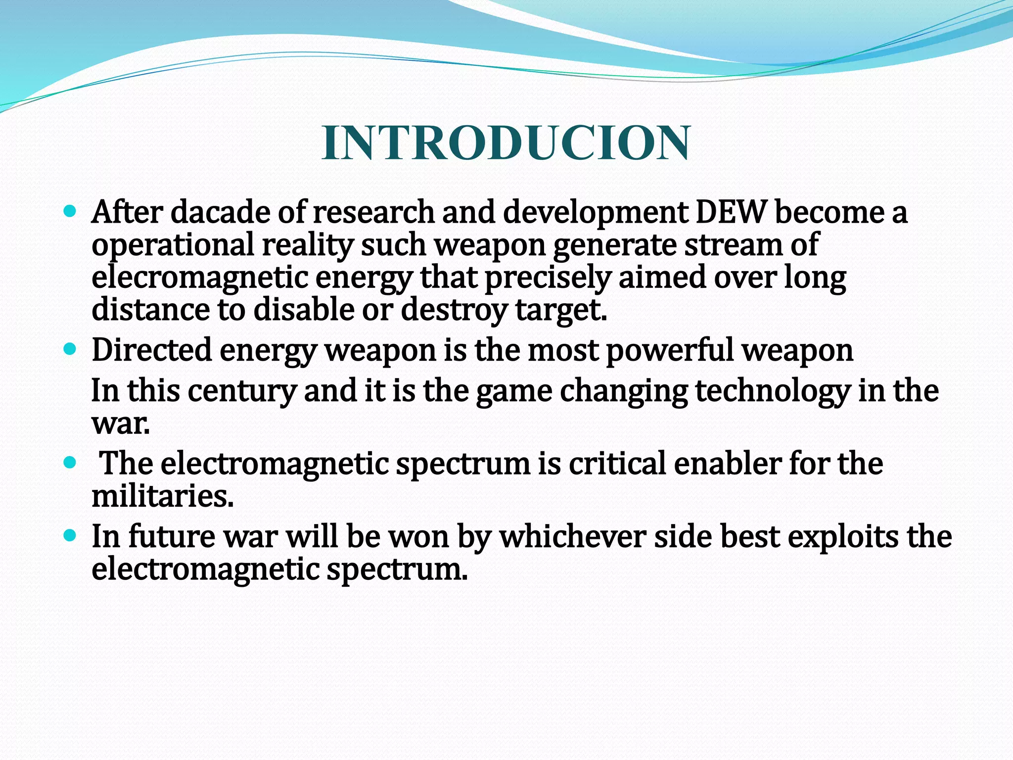 PPT on Directed Energy Weapons | PPTX