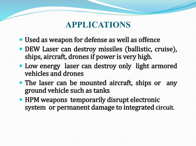 PPT on Directed Energy Weapons | PPTX | Arms & Ammunition | Sensitive ...