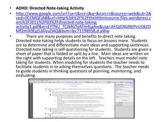 Directed note taking | PPTX