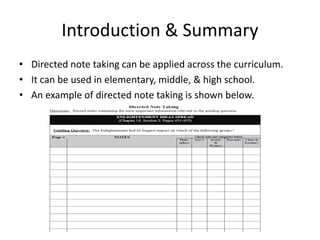Directed note taking | PPT