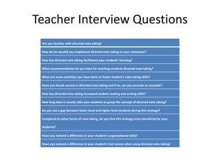 Directed note taking | PPTX