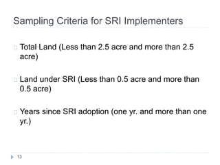 Directed research component sri (system of rice intensification) | PPT