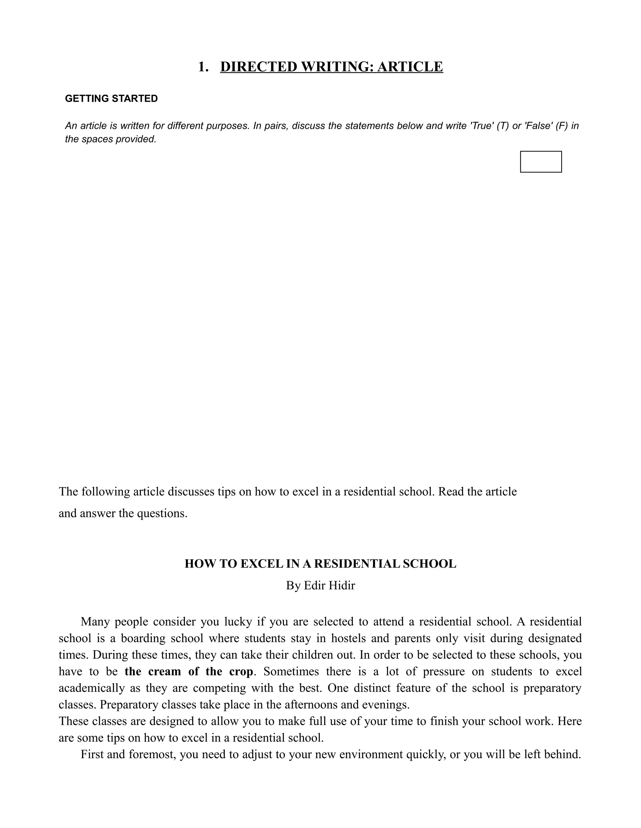 Directed writing article | PDF | Free Download