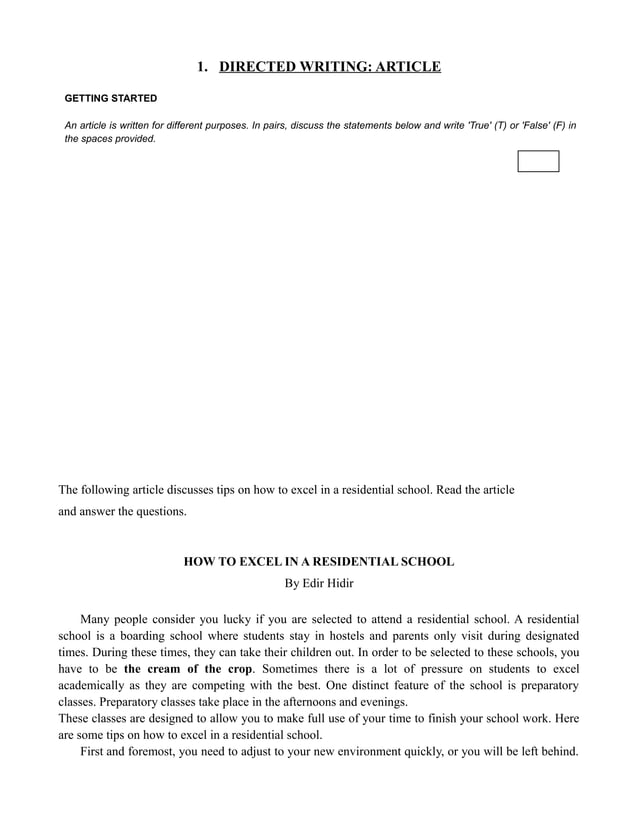 Directed writing article | PDF