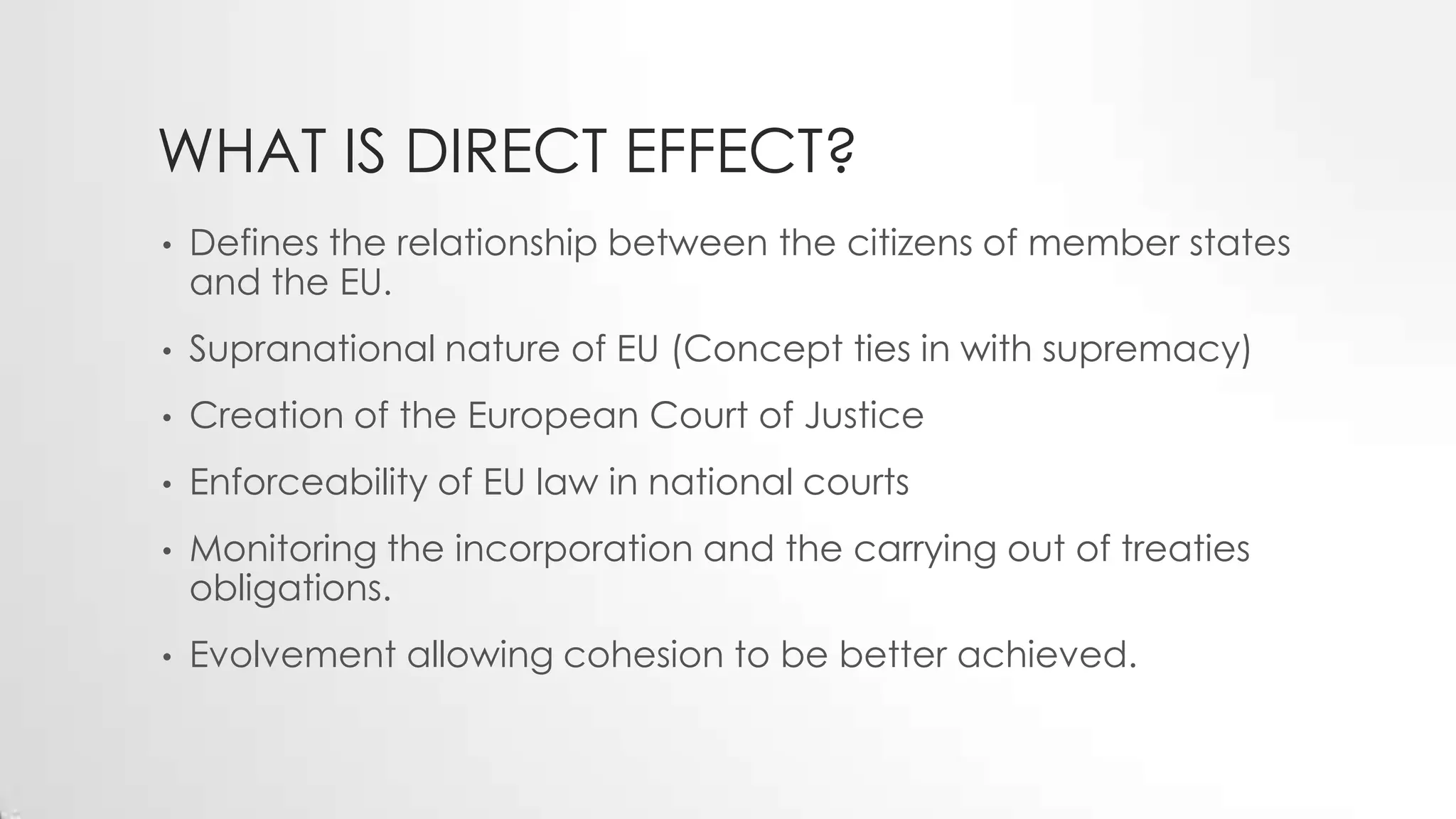 Direct effect; EU LAW. | PPTX