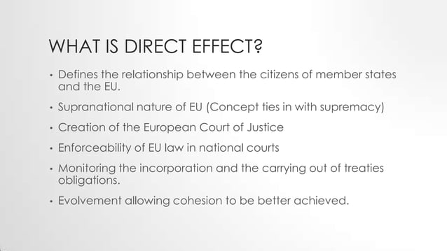 Direct Effect Eu Law Pptx Political Issues And Policy Politics